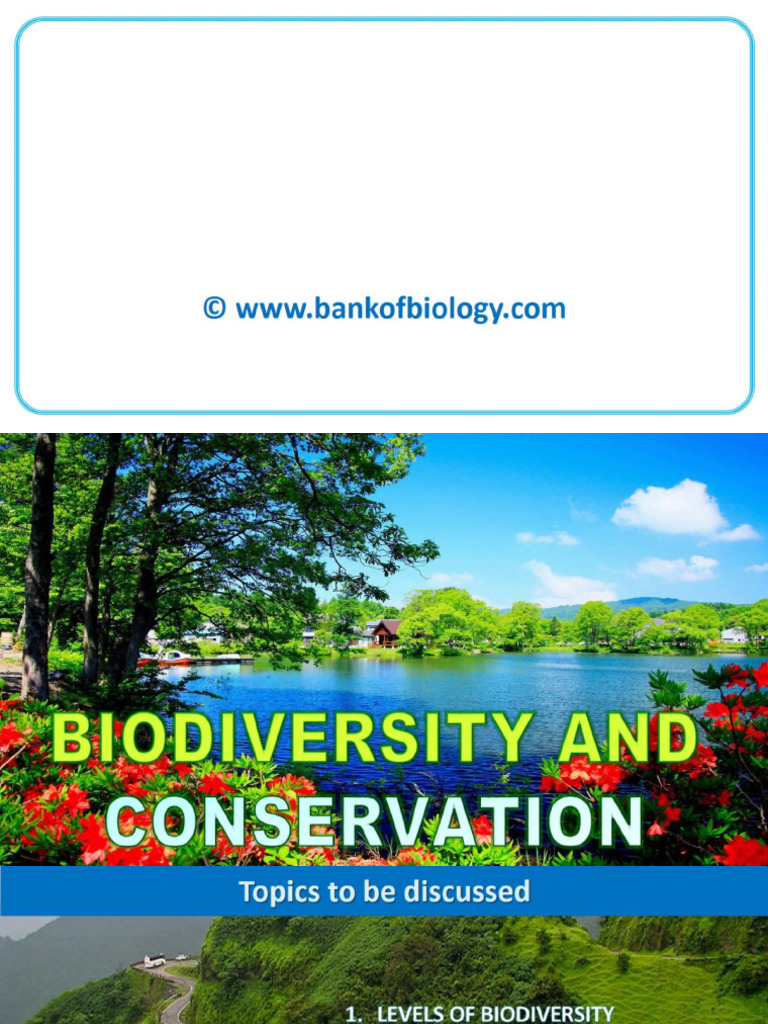 Biodiversity N Conservation PPT Part 1 | PDF