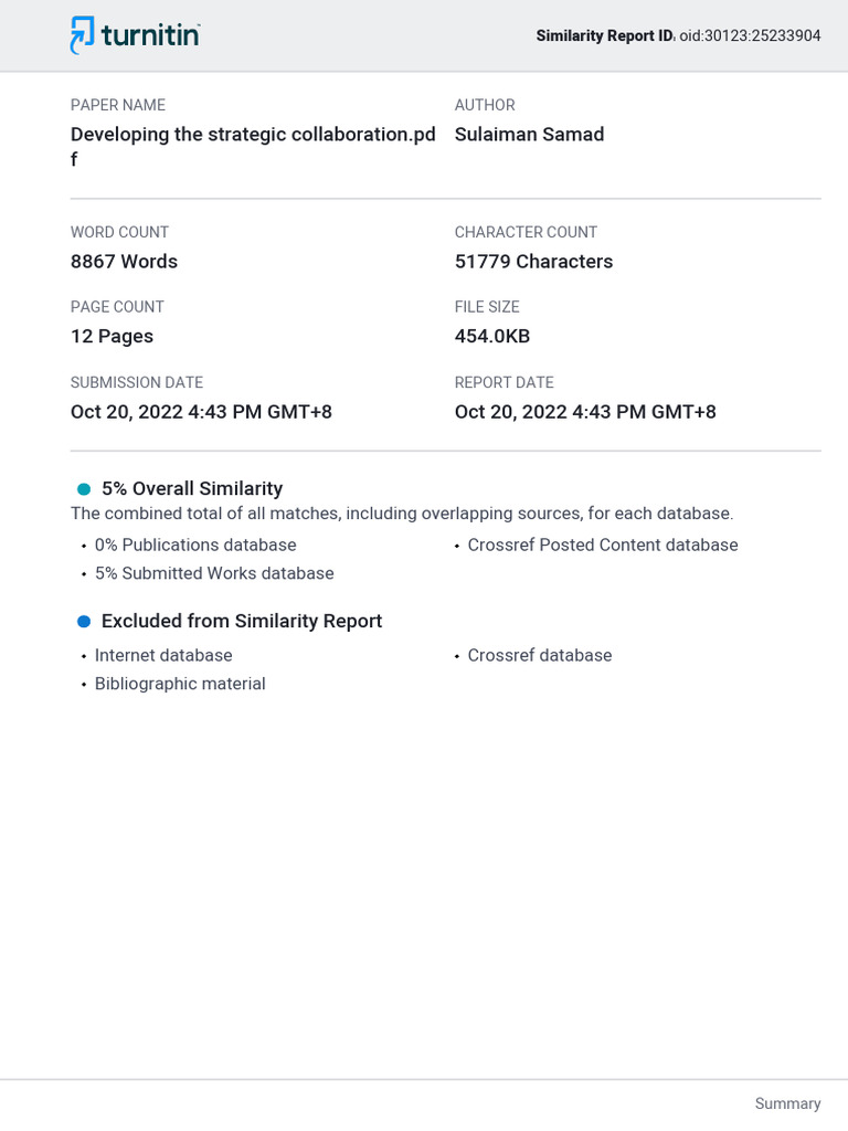 Turnitin-Developing The Strategic Collaboration PDF | PDF | Leadership ...