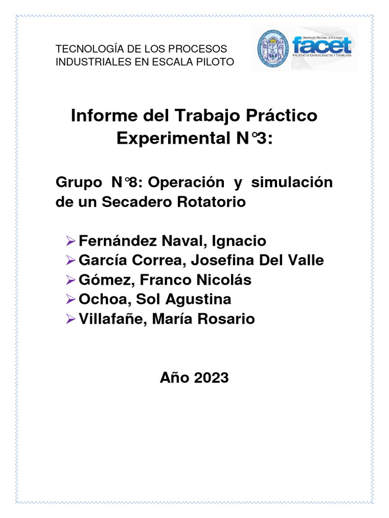 Planta piloto-TPN°3 Corregido | PDF | Calor | Temperatura