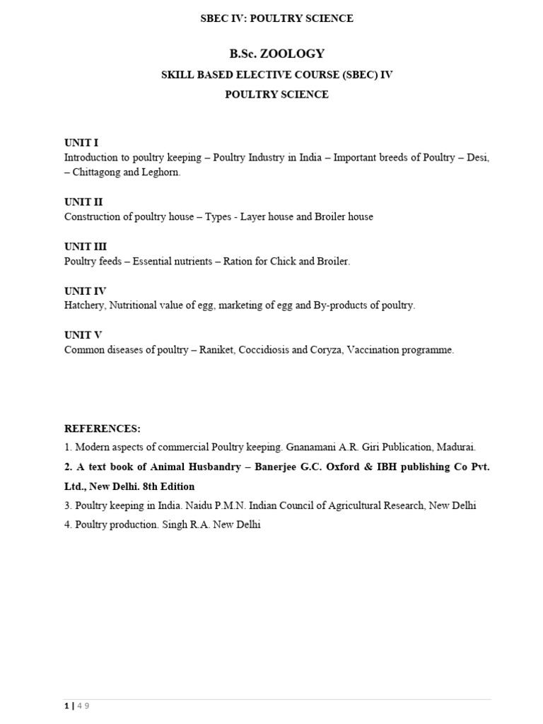 POULTRY SCIENCE Kavitha Zoology | PDF | Poultry | Poultry Farming