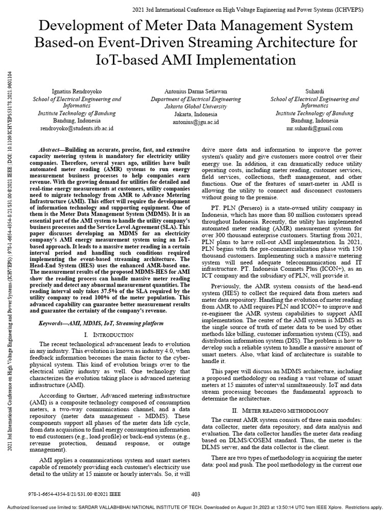 Development of Meter Data Management System Based-On Event-Driven ...