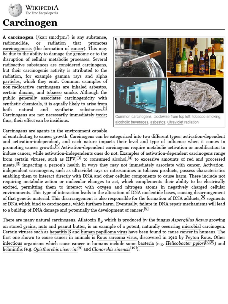 Common Carcinogens Explained | PDF | Carcinogen | Ionizing Radiation