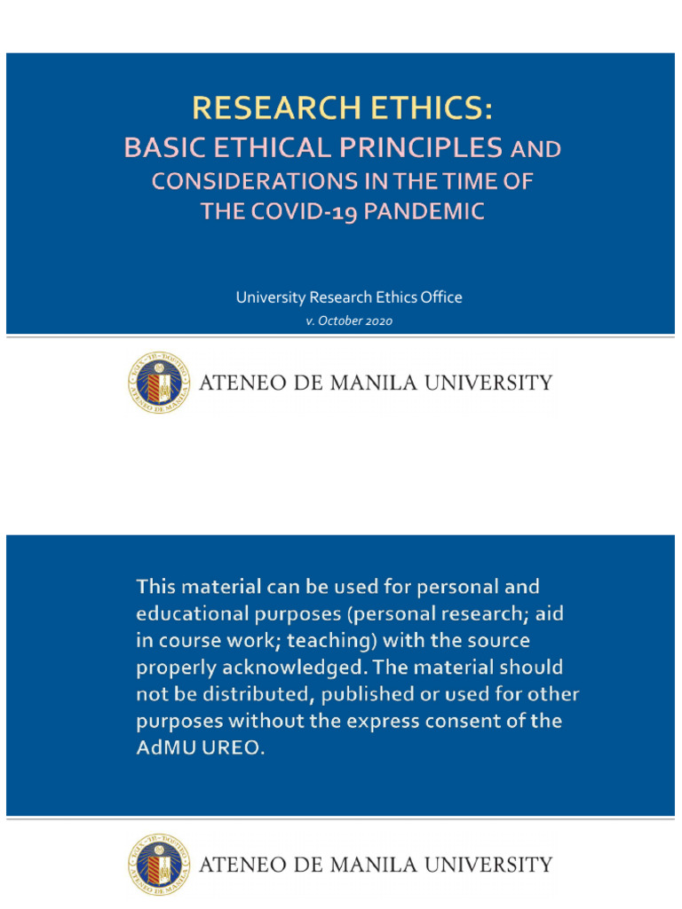 UREO - Research Ethics Principles | PDF | Risk | Informed Consent