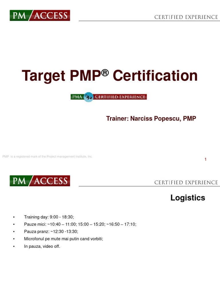 PMP s1 s3 2021 v67 Introduction FullDay | PDF | Project Management Professional | Project Management