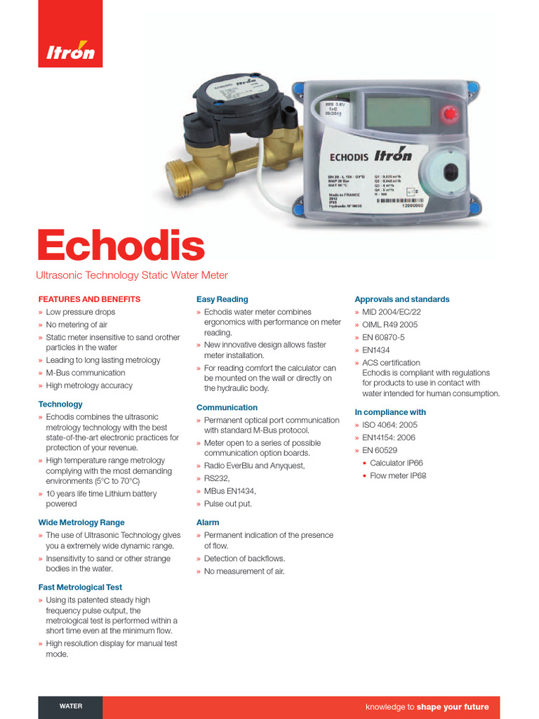 Echodis Pb En 09 12 Pdf Flow Measurement Metrology