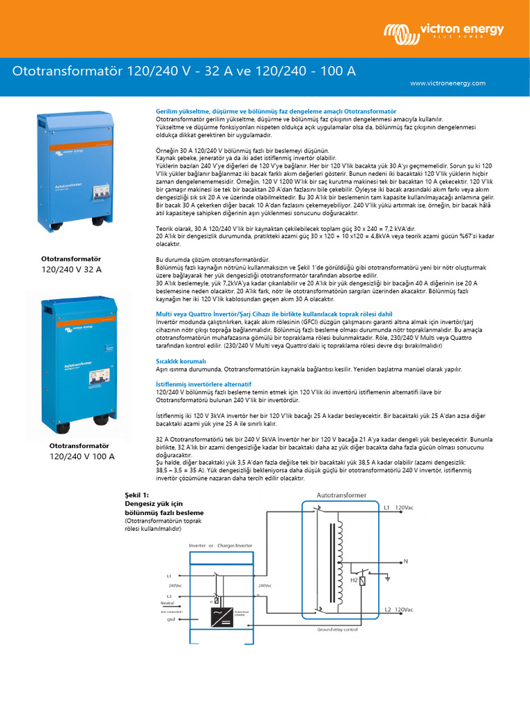 Datasheet Autotransformer 32A and 100A TR | PDF