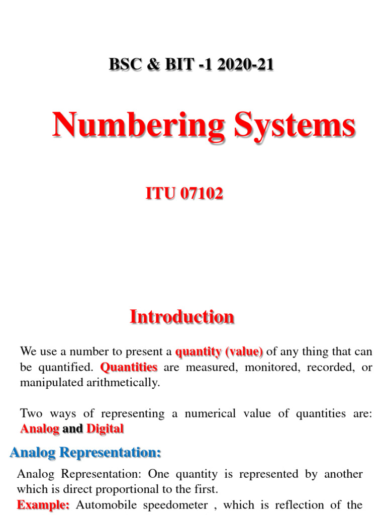 ITU07102.Lecture 3-2 Numbering Systems | PDF | Decimal | Encodings