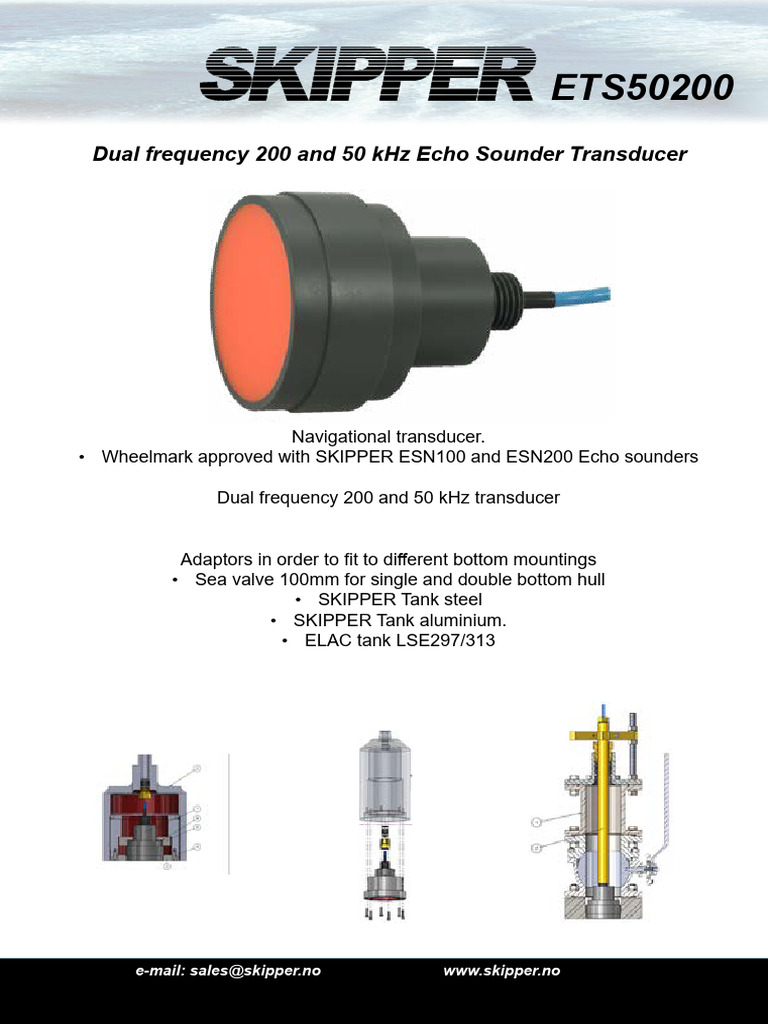 Skipper ESN200 Echo Sounder Transducer | PDF | Telecommunications ...
