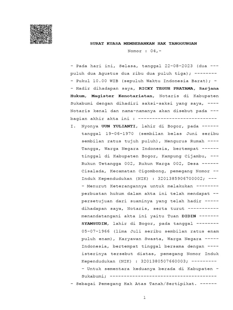 SKMHT | PDF | Pengelolaan Keuangan & Uang | Hukum