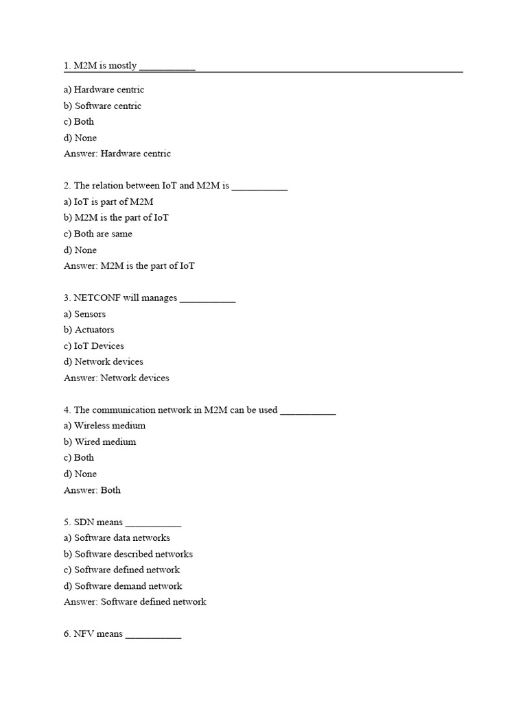 Iot MCQ Unit Ii | PDF
