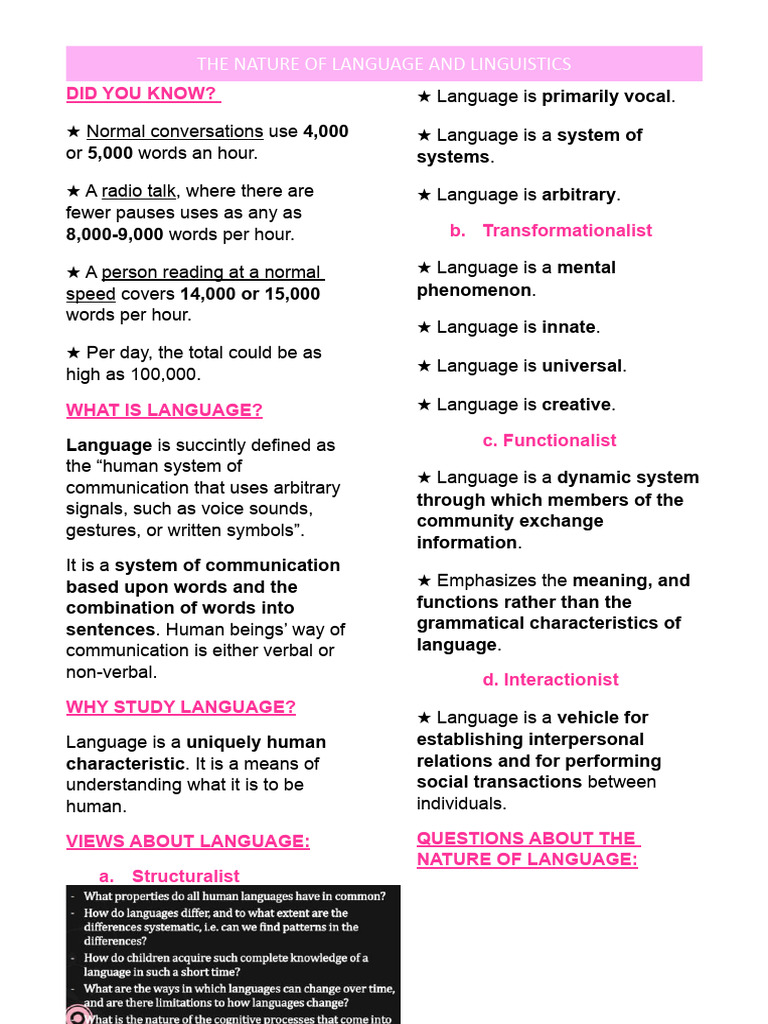 LINGUISTICS 1ST NOTES | PDF | Linguistics | Speech LINGUISTICS 1ST NOTES | PDF | Linguistics | Speech