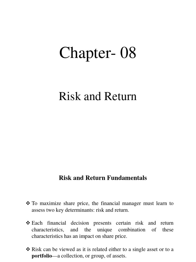 Ch08 - Risk and Return | PDF | Capital Asset Pricing Model | Financial Risk