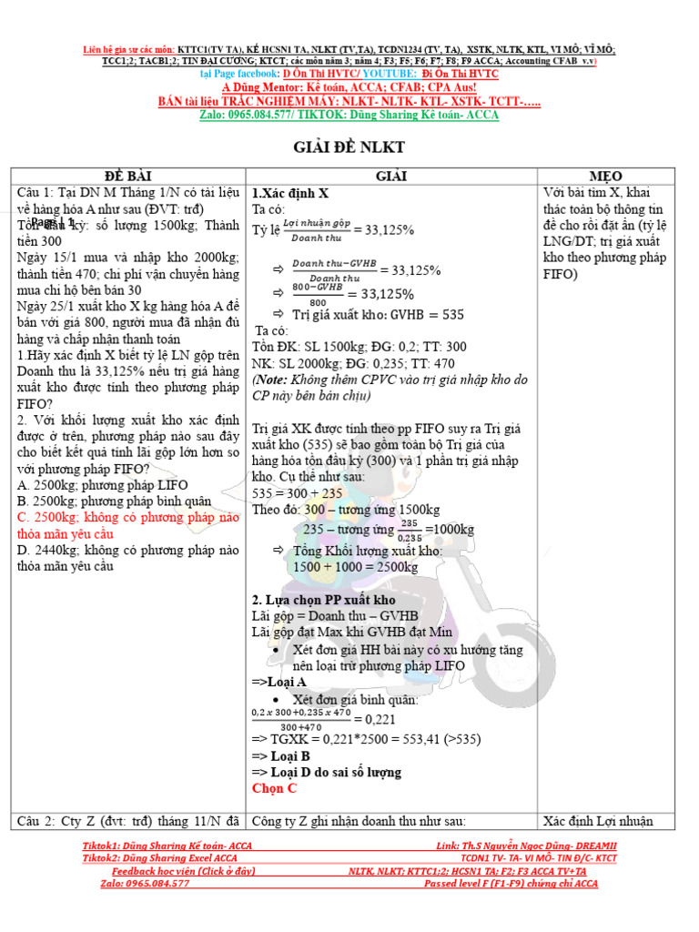 Trắc Nghiệm GIẢI CHI TIẾT Nlkt | PDF