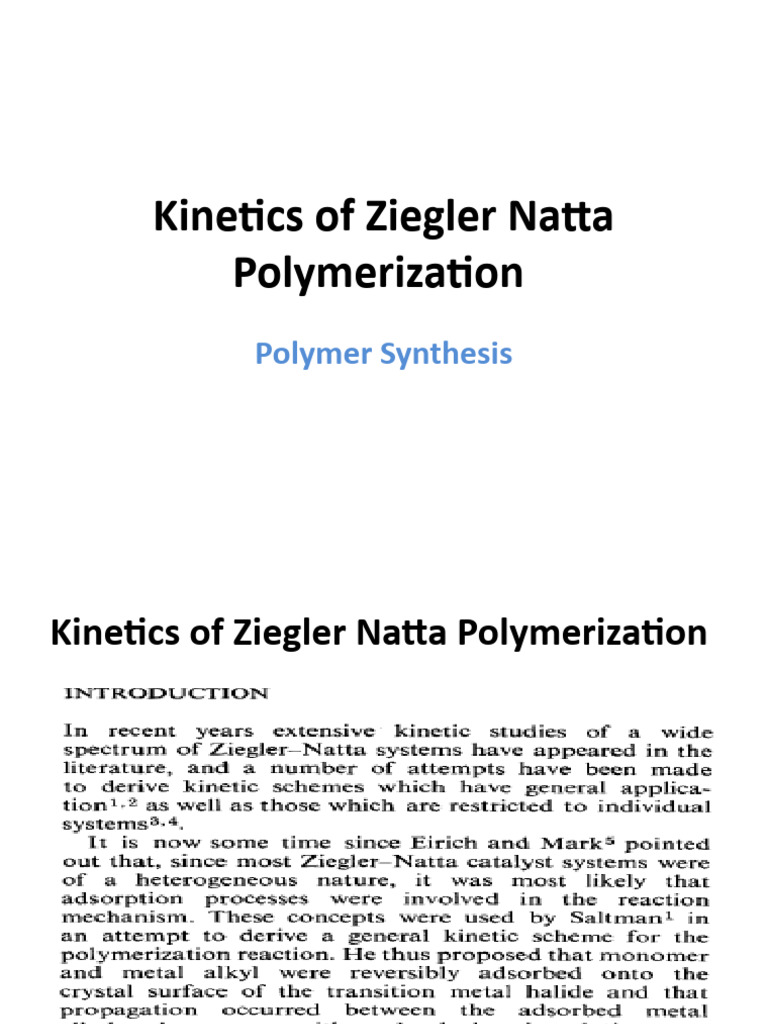 Ziegler Natta Polymerization Kinetics | PDF