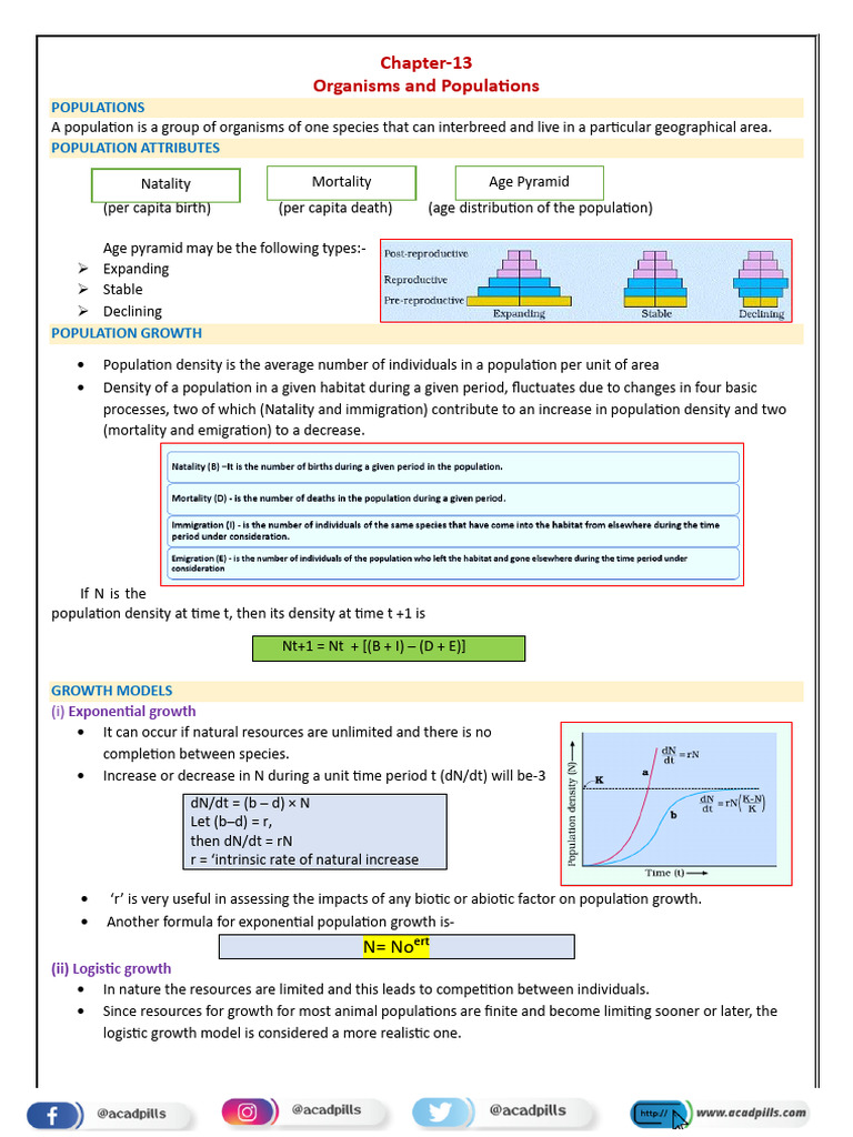 Chapter-13 Organisms and Populations | PDF | Symbiosis | Predation