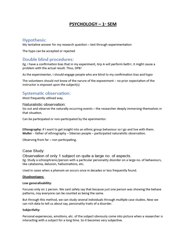 Psychology Notes | PDF | Classical Conditioning | Memory