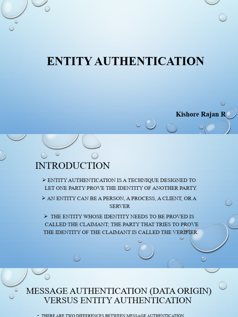 Entity Authentication | PDF | Authentication | Password
