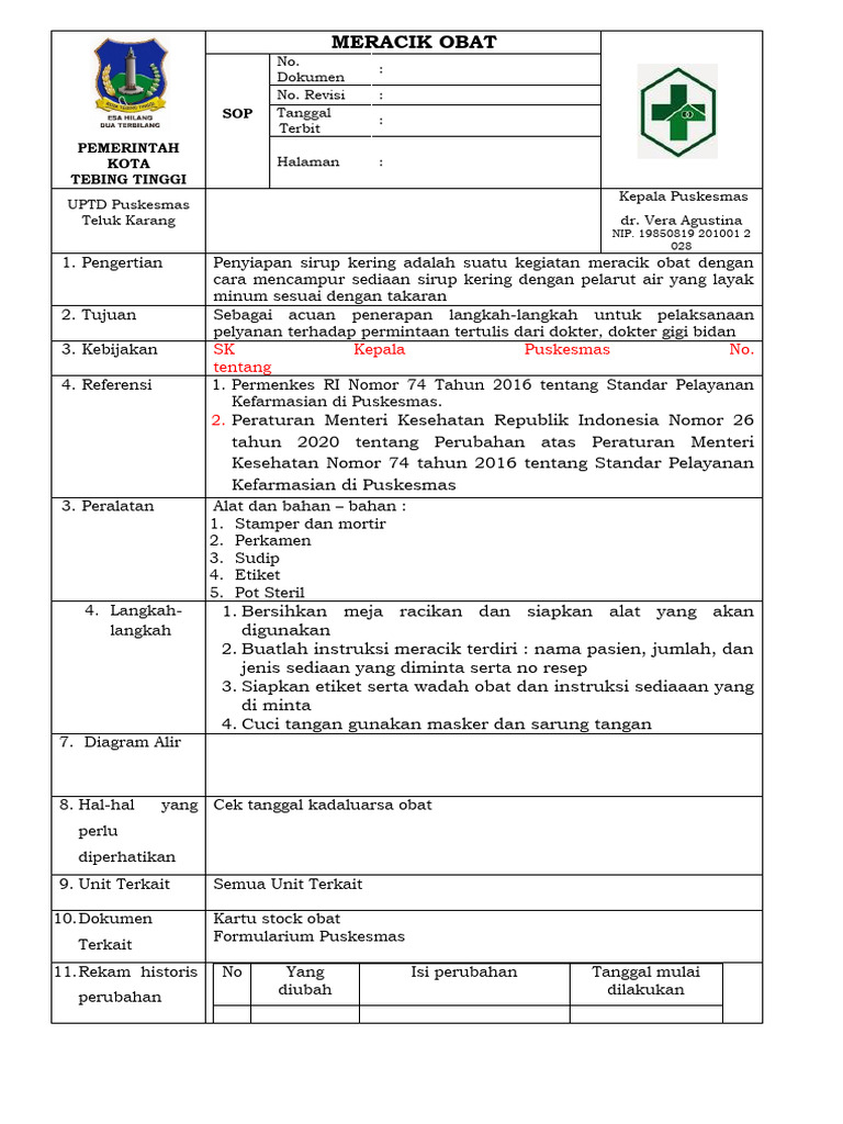Sop Meracik Obat | PDF
