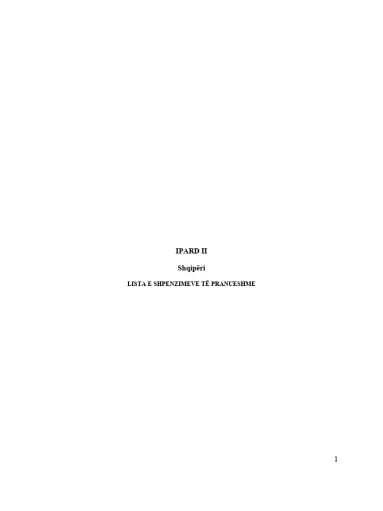 Aneks 6 Lista e Shpenzimeve Te Pranueshme 1 | PDF