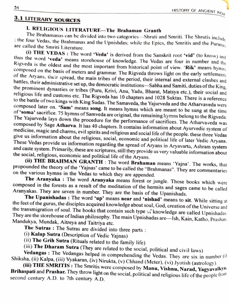 Sources of Indian History | PDF | Vedas | Upanishads