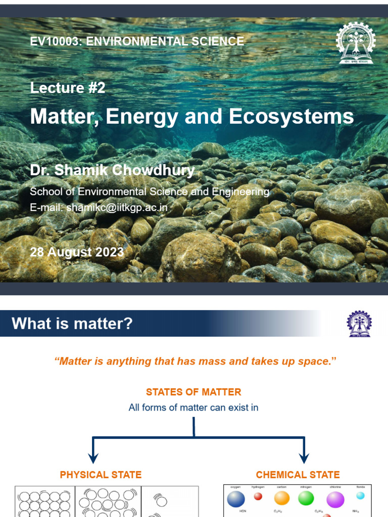 Lecture 2_Matter, Energy & Ecosystems | PDF | Ecosystem | Food Web