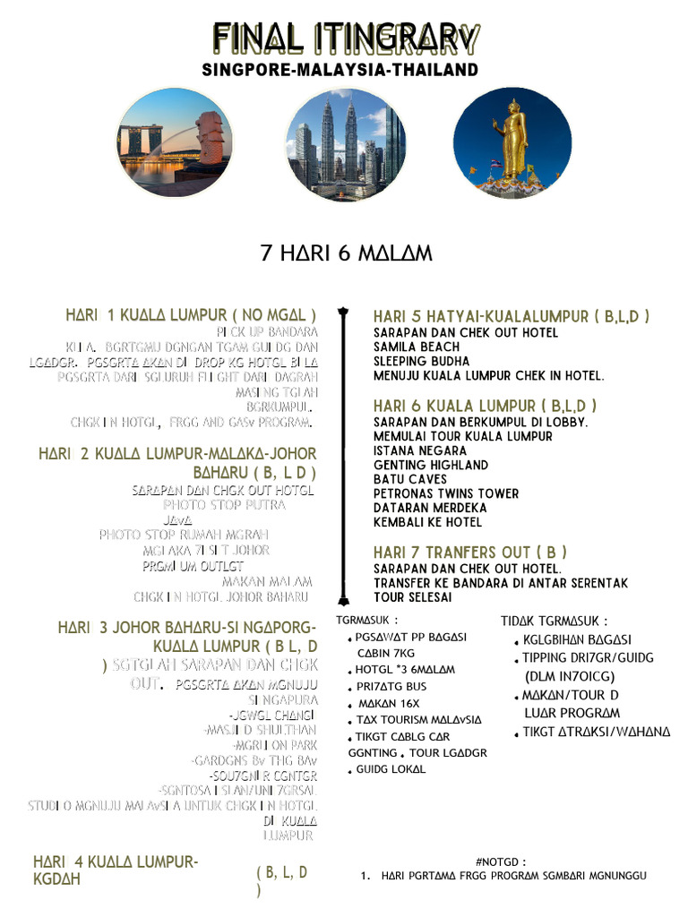 ITIN 3 NEGARA Inout KLIA | PDF