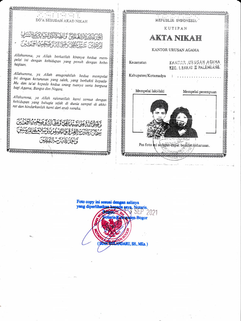 Panduan Akta dan Buku Nikah | PDF