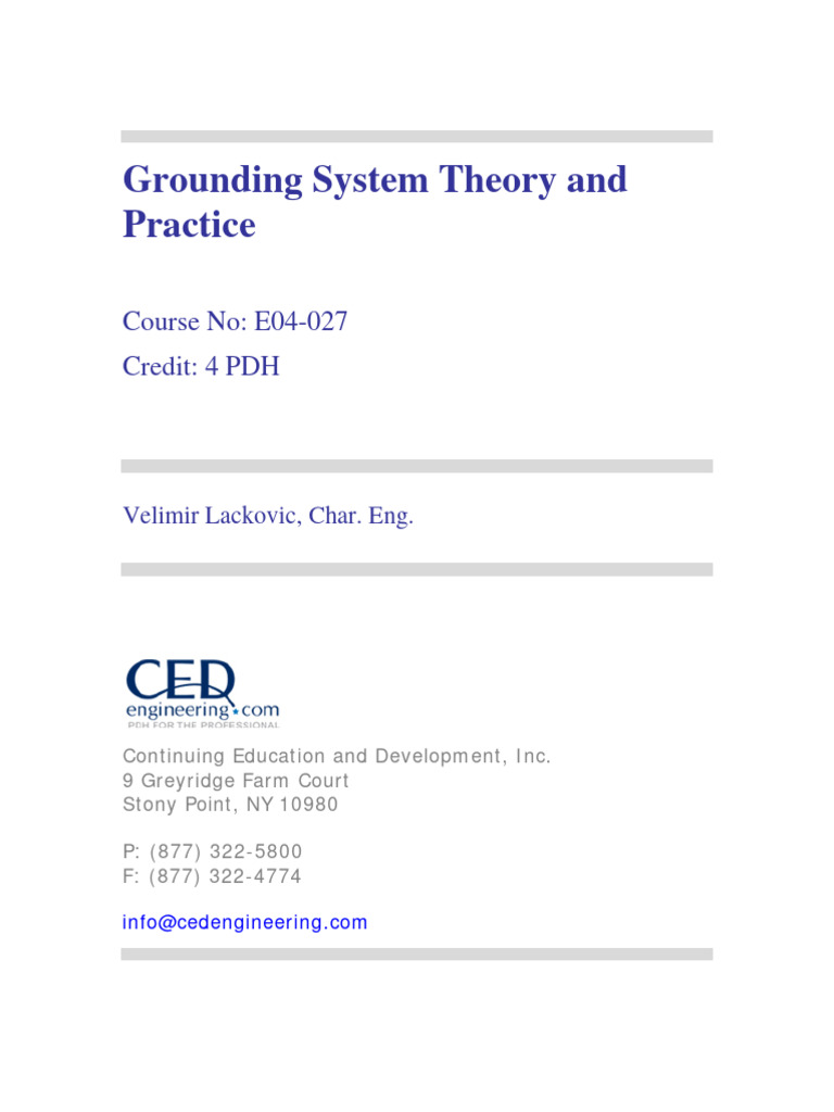 Grounding System Theory and Practice | PDF | Transformer | Capacitor