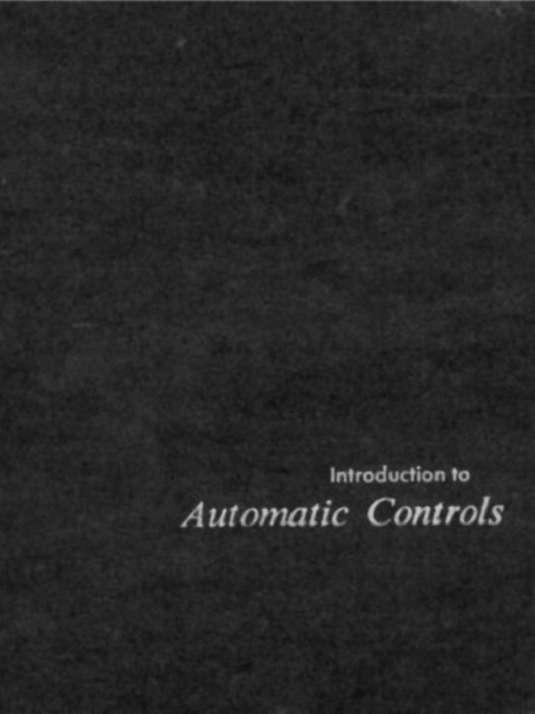 Introduction to Automatic Controls - Harrison & Bollinger | PDF