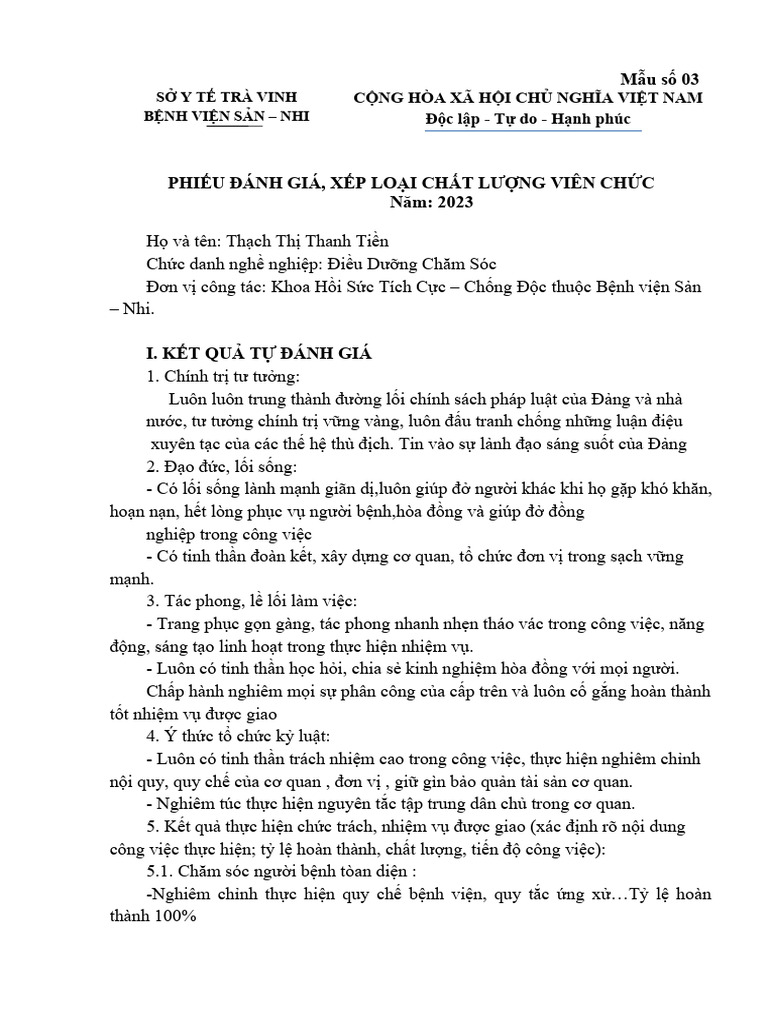 mau so 03 danh gia vien chuc (7) - Copy (1)2021 | PDF