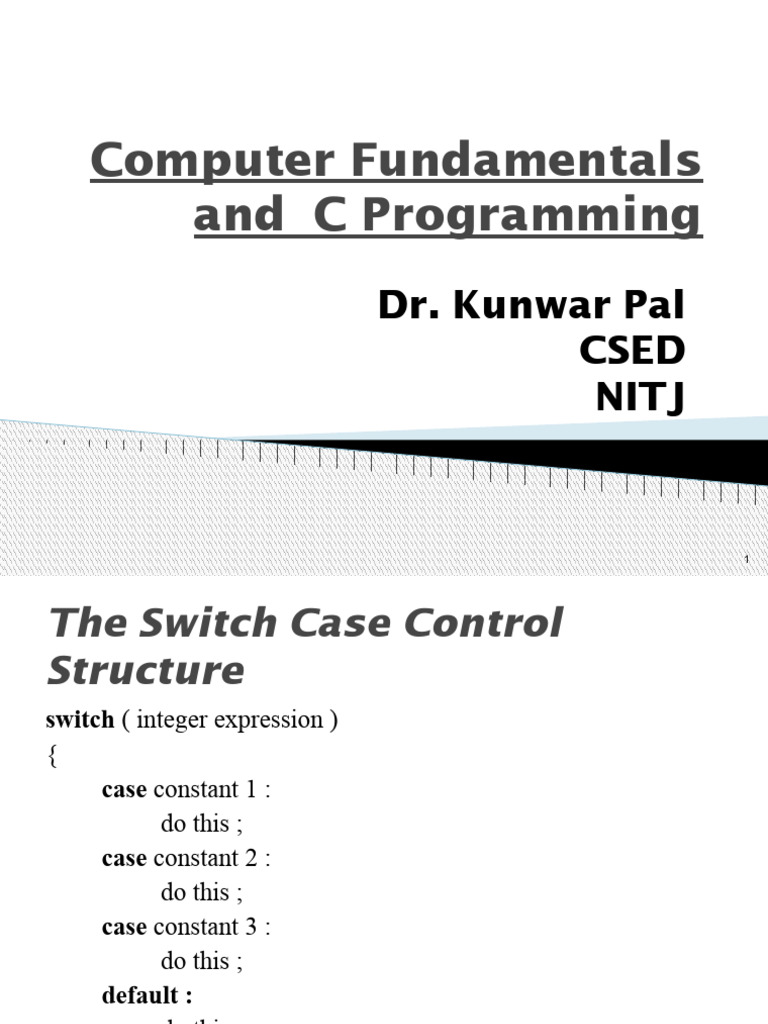C Programming: Switch Case and Loops | PDF | Pointer (Computer Programming) | Computer Programming