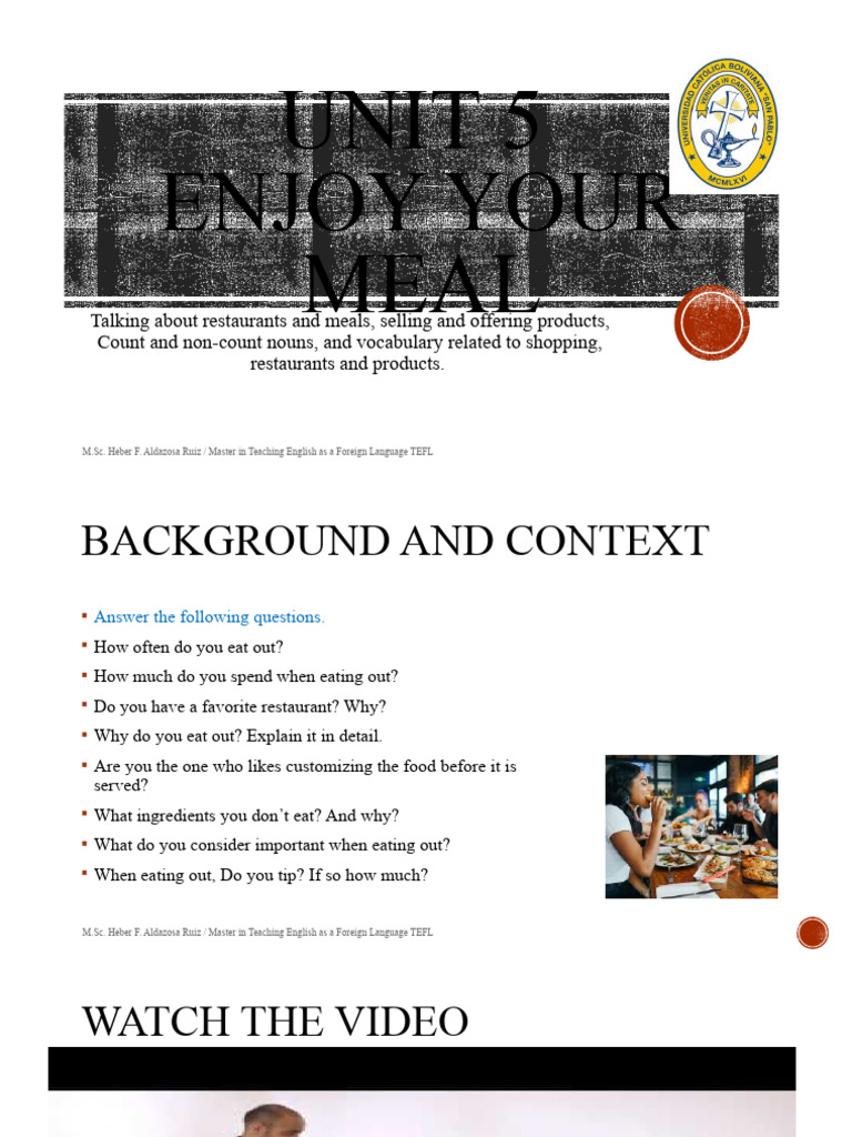 Unit_5(2) (1) | PDF | Waiting Staff | Restaurants