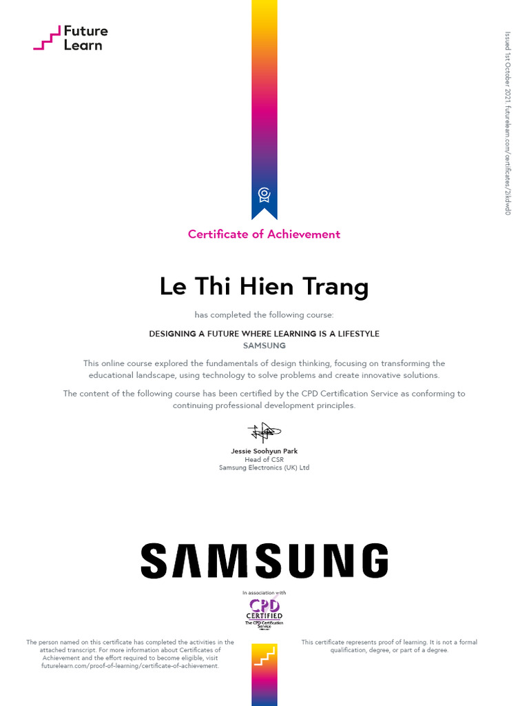 Designing Future Where Learning Is Lifestyle - Certificate - of ...