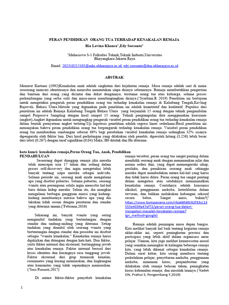 Alhamdulillah Paper Jurnal Ria Lavina-Khansa | PDF