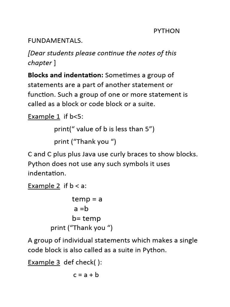 Class11 Python Fundamentals Notes | PDF | Integer (Computer Science ...