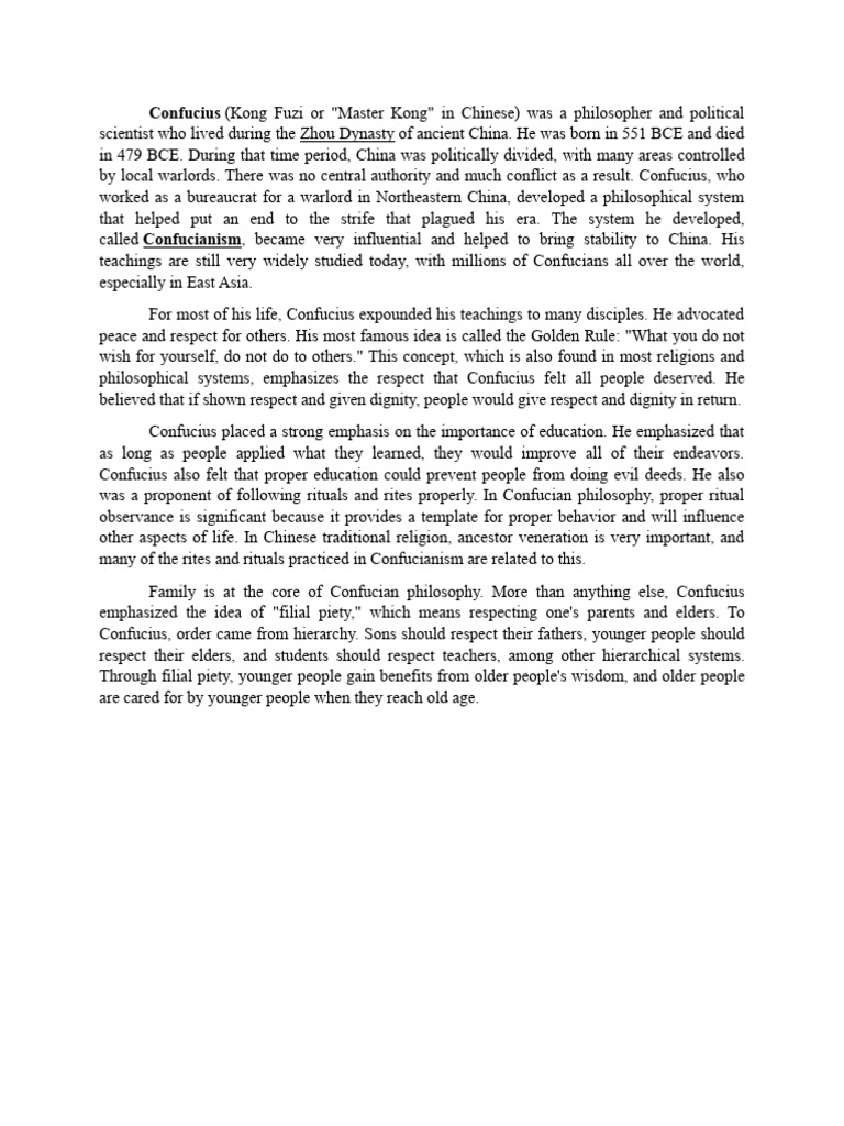 Confucius Life | PDF | Philosophy