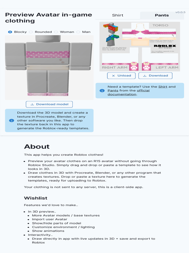 Clothing Preview For Roblox 3 | PDF