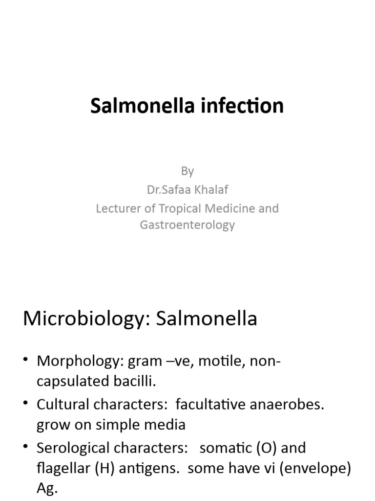 Salmonellosis Lecture | PDF | Salmonella | Epidemiology