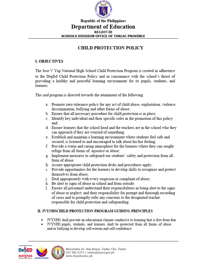 Child Protection Policy. 2023-2024 | PDF | Bullying | Child Protection
