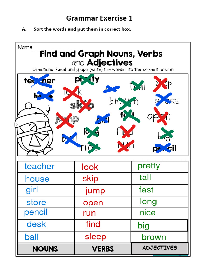 Grammar Exercise 1 (Grade 2 Semester 1) | PDF