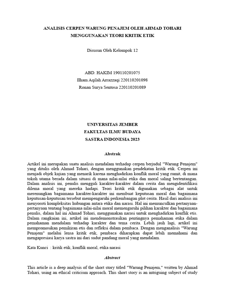 Krisas Etik - Kel 12 - A | PDF