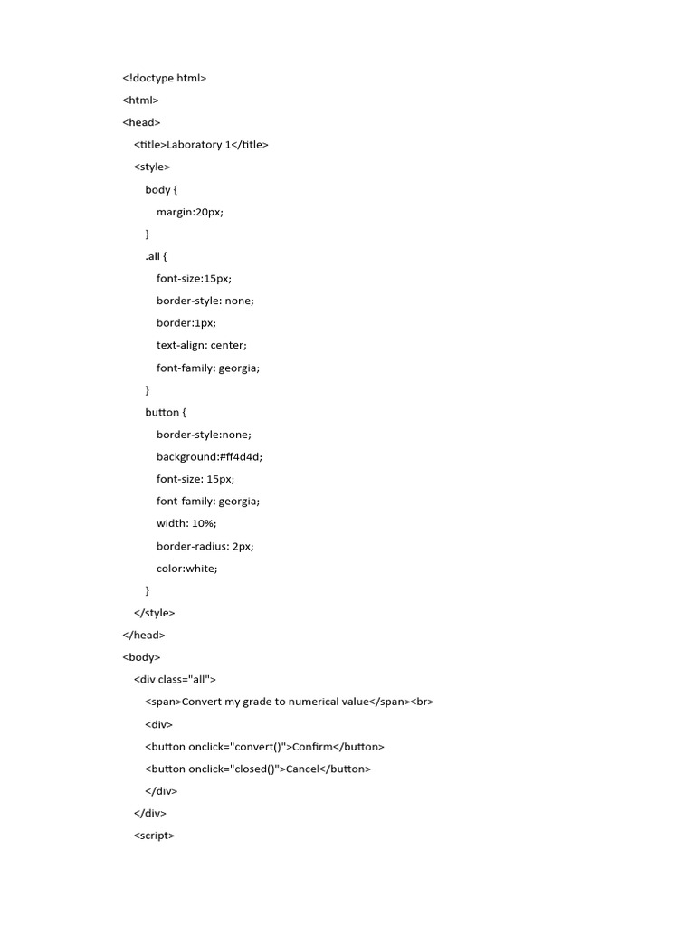JS Laboratory 1 | PDF | Teaching Methods & Materials | Computers