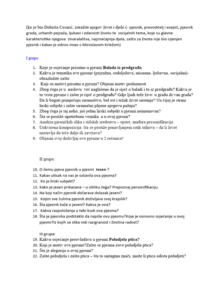 Grupni Dobrisa Cesaric | PDF