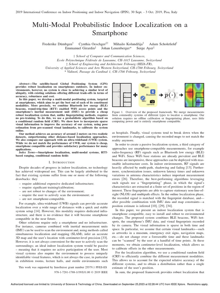 Multi-Modal Probabilistic Indoor Localization On A Smartphone | PDF ...