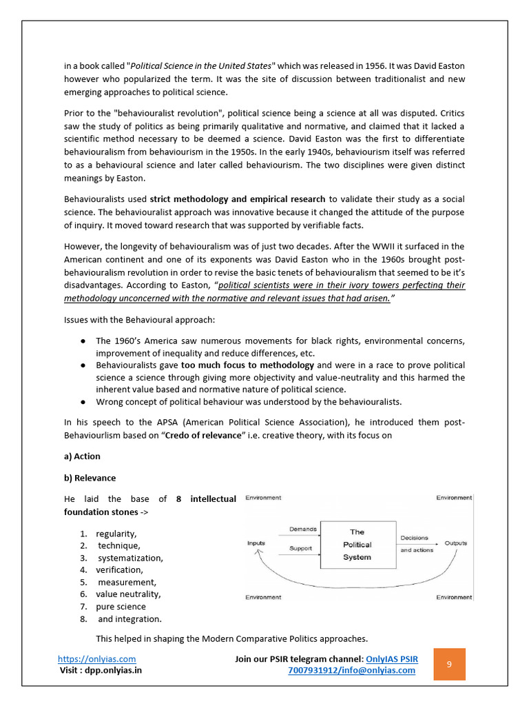 PSIR Paper 2: Behaviouralism to Post-Behaviouralism | PDF | Science ...
