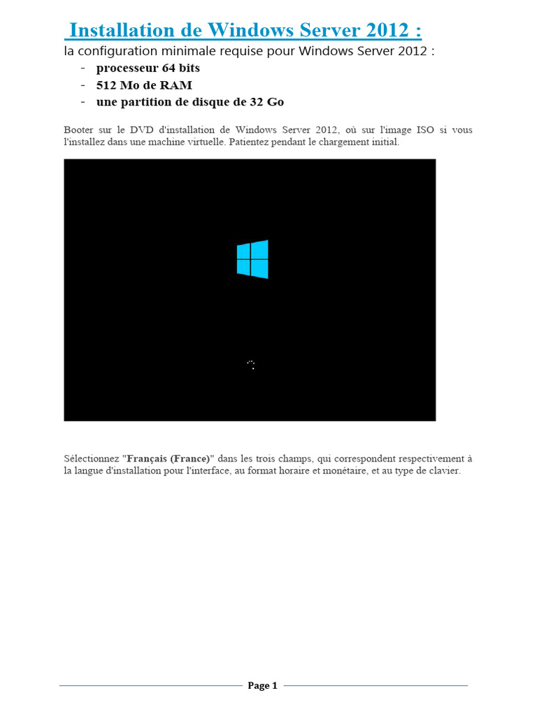 Installation De Windows Server 2012 Pdf Microsoft Windows Windows