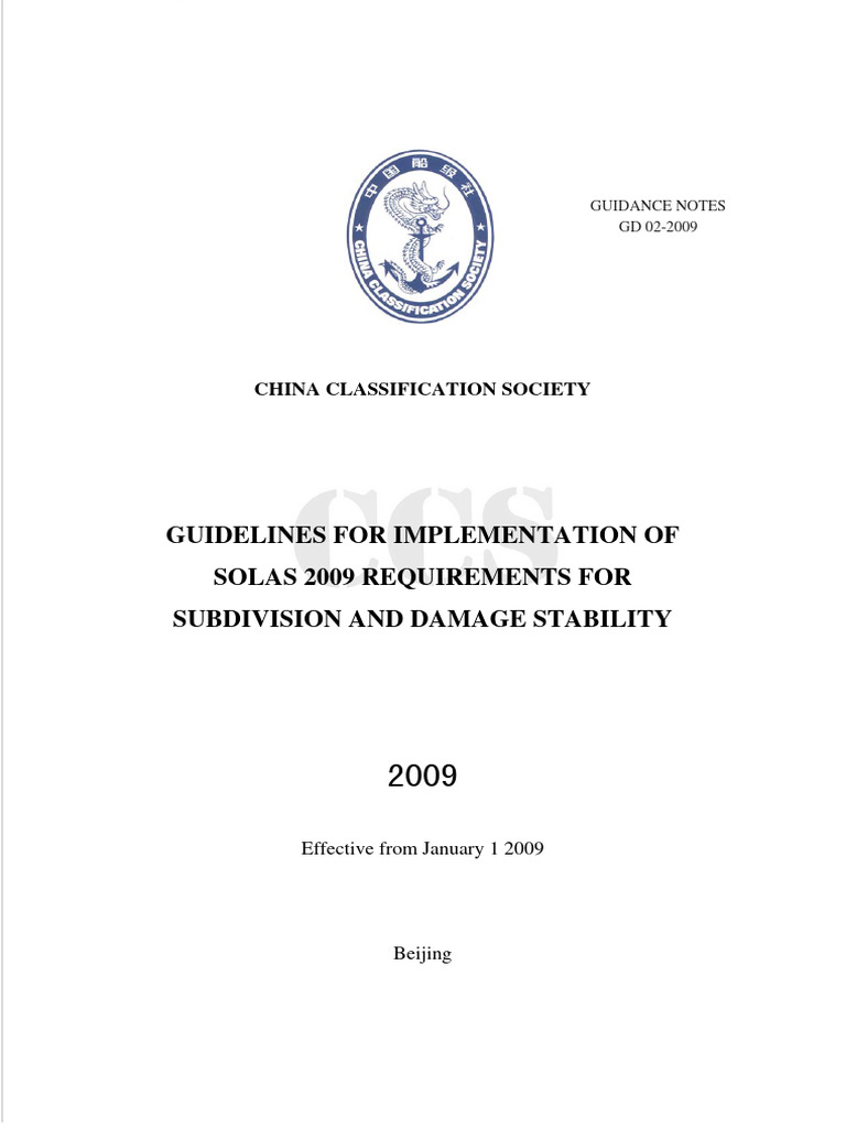 Guidelines For Implementation of SOLAS 2009 Requirements For ...