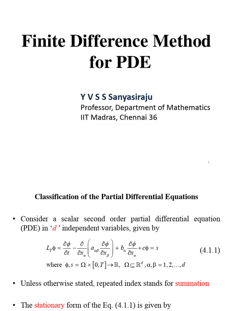 Finite Difference Method For PDE | PDF | Partial Differential Equation | Eigenvalues And ...
