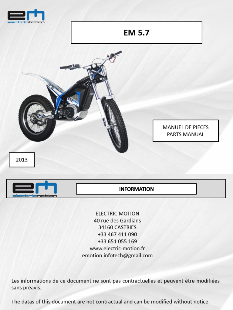 Part List Em5 7 2013 | PDF | Battery Charger | Axle