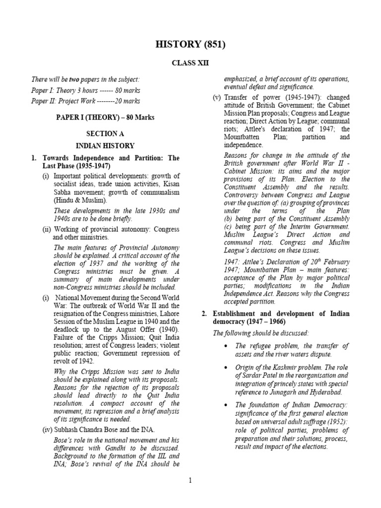 Isc History Xii | PDF | Partition Of India | Cold War